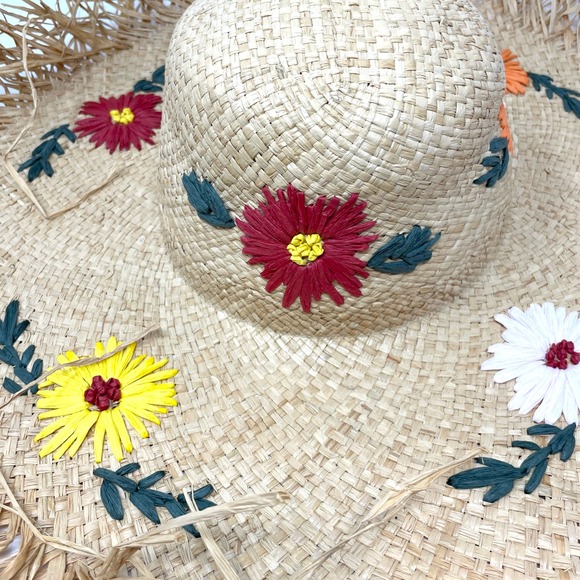 Hat Attack | Accessories | Hat Attack Floral Straw Charlotte Sun Hat In ...